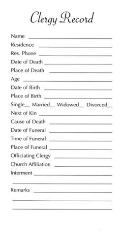 Clergy Record Archives - Mark Thomas Co.